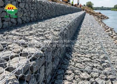 China Malla de gaviones galvanizada hexagonal en stock para proyectos ingeniería muro contención taludes triple torsión 2x1x1m for sale