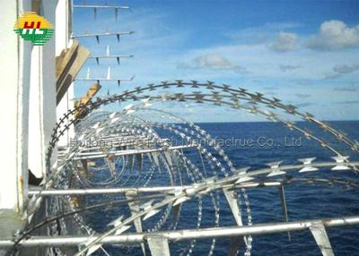 China HUILONG Razor Sharp Barbed Wire , SS Razor Barbed Tape Hot Dipped Galvanized for sale