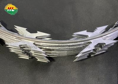 China Cross Razor Type And Steel Wire Material Anti-Rust Razor Blade Concertina Barbed Wire for sale