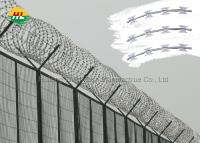 China 2.5mm Concertina Barbed Tape , Security Rbt Reinforced Barbed Wire for sale