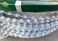 China HUILONG Galvanized Steel Razor Wire Coils , ISO Barbed Wire On Garden Fence for sale