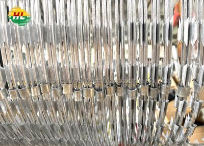 China PVC Galvanized Concertina Barbed Wire 450mm Diameter High Security for sale