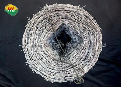 China Hot Dipped 12 Gauge Galvanized Iron Barbed Wire On Fence Top for sale