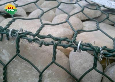 China Vinyl Coated Gabion Wall Baskets 60x80mm Opening Corrosive resistant materials for sale