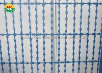 China Blue PVC Coated Concertina Razor Wire Fence Stainless Steel ASTM Standard for sale