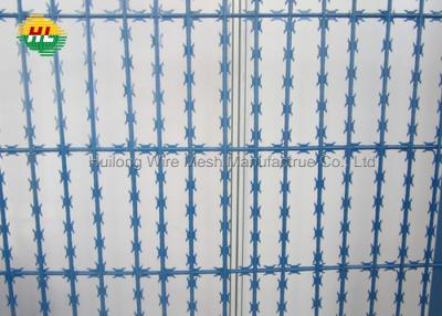 China Blue PVC Coated Concertina Razor Wire Fence Stainless Steel ASTM Standard for sale