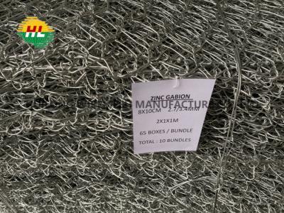 China Channel Linings Heavy Galvanized Gabion Basket 2x1x1m With Geotextile Fabric for sale