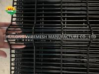 China Black Color Clear View 8 Gauge Welded Wire Fence High Security Square Post for sale
