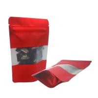 China Food Grade Red Aluminium Foil Stand Up Pouch with Rectangular Window with Zipper for sale