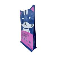 China 1.5kg Custom Cat Shape Design Stand Up Flat Box Bottom Pet Cat Food Packaging Bags Pouch with Resealable Zipper for sale