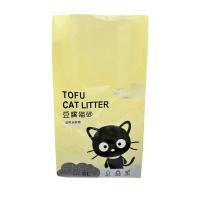 China Custom 6 L Yellow Vacuumable Strong Heavy Duty Recyclable Plastic Cat Litter Packaging Bags with Side Gusset and Window for sale