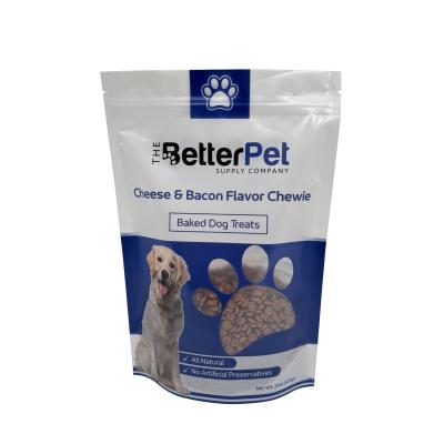 China 16oz Plastic Recyclable Dog Treats Custom Dog Food Bags With Zipper And Window for sale