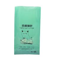 China Custom 6L Green Back Sealed Side Gusset Recyclable Plastic Vacuum Sealed Cat Litter Packaging Bags with Clear Window for sale