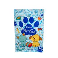 China 1.0kg Custom Blue Matte Pet Dog Product Food Packaging Bags Stand Up Flat Bottom Side Gusset Pouches with Ziplock for sale