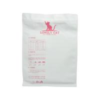 China 2500g Custom Matte White 8 Sides Seal AL Foil Coated Square Box Bottom Pet Food Packaging Bags with Easy-open Zipper for sale
