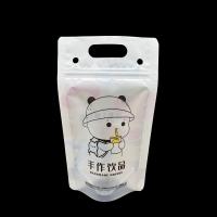 China 500 ml Custom Design Summer Iced Cold Drink Pouch Bags with Stand Up Bottom Zipper and Hanging Holes for Birthday Party for sale