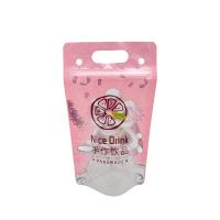 China Chinese New Year Elements Line Dance One Side Clear Matte Held Stand Up Empty Drink Pouches with Zipper and Straw Holes for sale