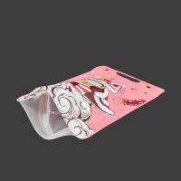 China Red Disposable Glossy Clear Stand Up Drink Pouches Juice Bags with Ziplock and Hanging Holes Straw for sale
