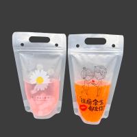 China 17 Oz Reclosable Zipper Smoothie Juice Stand Up Drink Pouches With Hanging Holes Straws And Funnel for sale