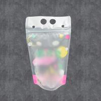 China Reusable Plastic Matte Clear Drink Pouches with Straw Holes and Hanging Holes for Adults Fit Smoothie Ice Drink Fruit for sale