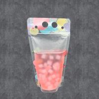 China Summer Colorful Fruit Frosted Plastic Resealable Drink Pouches With Straw Holes Hanging Holes For Iced Juice for sale