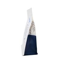 China 500g 1lb Kraft Paper Foil Lined Side Gusset Flat Bottom Coffee Bags With Valve And Front Zipper for sale