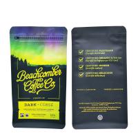 China 340 grams 12oz Matte Flat Bottom Side Gusset Coffee Bags with Valve and Front Zipper for sale
