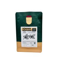 China Custom Printed 250 G AL Foil Lined Flat Bottom Coffee Bawith Front Zipper And 1 Way Valve For Coffee Beans Coffee Powder for sale