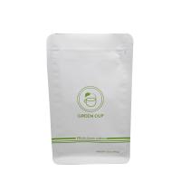 China 250g Flat Box Square Bottom Coffee Bag With Valve And Rip Zip Luxury Matte White Aluminium Foil Coated for sale