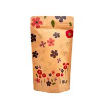 China Resealable Biodegradable Custom Compostable Pouches Kraft Paper Stand Up Zipper Bag With Clear Window for sale