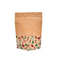 China Eco Friendly Brown Kraft Paper Biodegradable Stand Up Pouches With Zipper For Food Packaging for sale