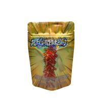 China Custom Shinny Holographic Bags Packaging 3.5 Grams  Stand Up Pouch With Child Proof Zipper for sale