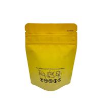 China Matte Yellow Gradient One Side Foil One Side Clear Stand Up Pouch Bags 3.5 G Weedwith Childproof Zipper for sale