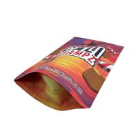 China 28g Child Resistant Mylar Stand Up Pouches With Childproof Zipper For Snack Candy Gummy And Herbs Packaging for sale