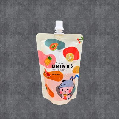 China Recyclable Plastic Printed Glossy Spouted Stand Up Pouch Packaging For Cold Beverages for sale