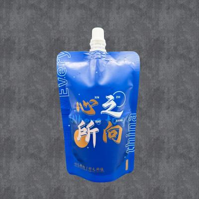 China 8 Oz Reusable Leak Proof Food Grade Custom Printed Spout Pouches With Cap Lid For Drinks Liquid Packaging for sale