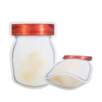 China Custom Ziplock Bags Resealable Mason Jars Shape Stand Up Reusable Packaging Bags with Window for Storage Food, Snacks for sale