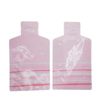 China Custom Pink Portable Cute Bottle Shape Open Bottom Aluminum Foil Pouch Package Bag with Tear Notch for Food Preservation for sale