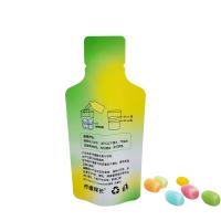 China Custom Printed Smell Proof Bottle Shaped Stand Up Pouch Bags with Foil Lined Tear Notch for Lemon Juice Drinks Packaging for sale