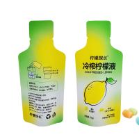 China Custom Printed Matte Bottle Shape Aluminum Foil Stand Up Pouches For Lemon Juice Drinks Packaging for sale