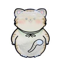 China Custom Fat Cute Cat Shape Cut Printed Stand Up Bags with Ziplock on Top and Clear Window for Snacks Food Packaging for sale