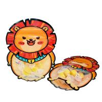 China Custom Cute Lion Shape Die Cutting Stand Up Plastic Zipper Pouch with Clear Window for Kids Snack, Food, Candy Packaging for sale