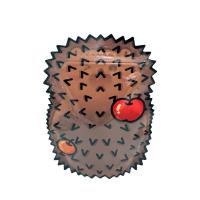 China Custom Small Cute Hedgehog Animal Shape Die-cutting Plastic Standup Zipper Pouches with Clear Window for Food Packaging for sale