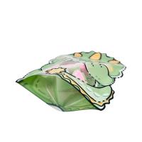 China Custom Dinosaur Dragon Shape Cut Stand Up Resealable Bags with Window and Zipper for Food Storage Packaging for sale