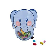 China Custom Printed Elephant Shape Die-Cut Stand Up Pouches with Zip Lock and Clear Window for Kids Snacks, Candy Packaging for sale