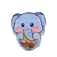 China Custom Printed Elephant Shape Die-Cut Stand Up Pouches with Zip Lock and Clear Window for Kids Snacks, Candy Packaging for sale