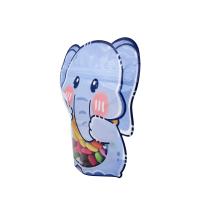 China Custom Printed Elephant Shape Die-Cut Stand Up Pouches with Zip Lock and Clear Window for Kids Snacks, Candy Packaging for sale