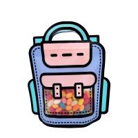 China School Bag Shaped Stand Up Pouches With Ziplock Matte Clear Window For Food Candy Packaging for sale