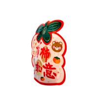 China Custom Orange Persimmon Shape Printed Zip Lock Stand Up Bags with Clear Window and Bottom for Packaging Kids Snacks for sale