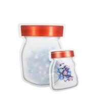 China Custom Design Storage Jar Shape Translucent Standing Up Ziplock Heat Seal Bags for Food, Candy, Snack, Cookie Packaging for sale